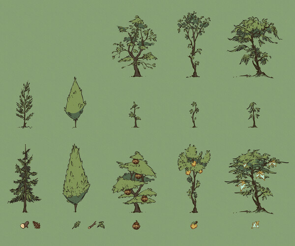 ArtStation - 2D Asset Pack – Nature 01 | Game Assets