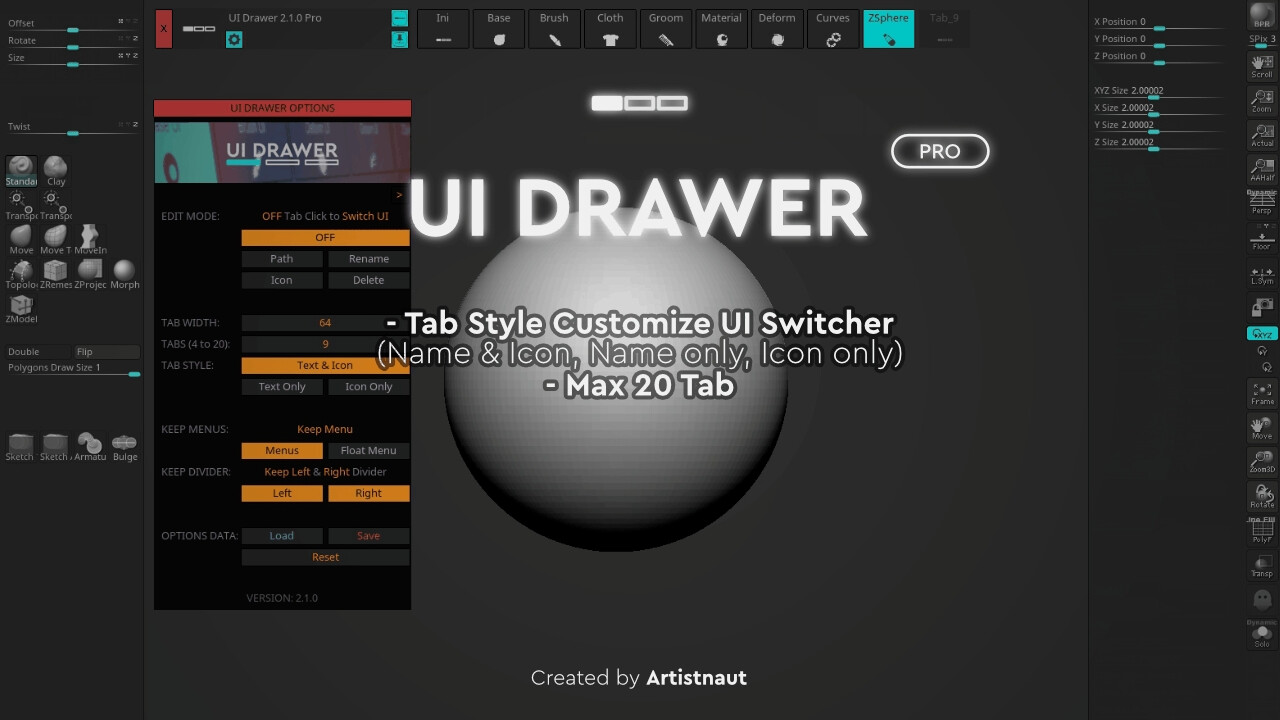 Artstation Ui Drawer Zbrush Plugin Resources