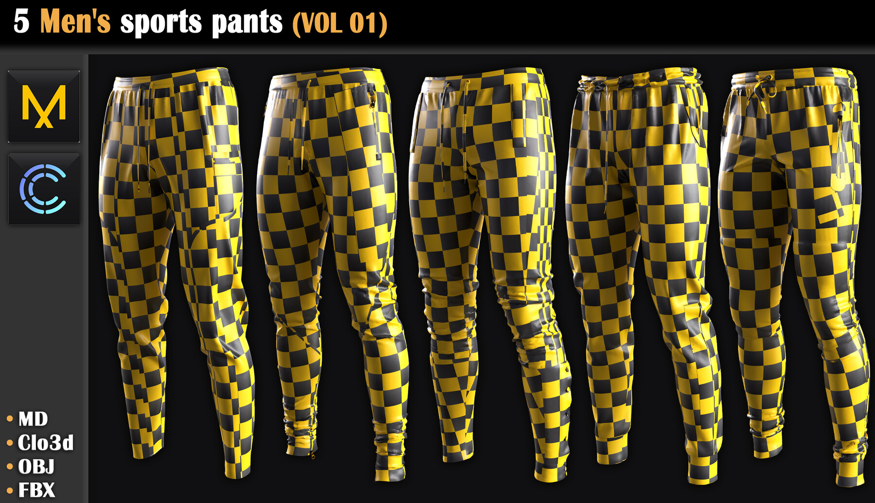 ArtStation - 5 Men's sports pants | Game Assets
