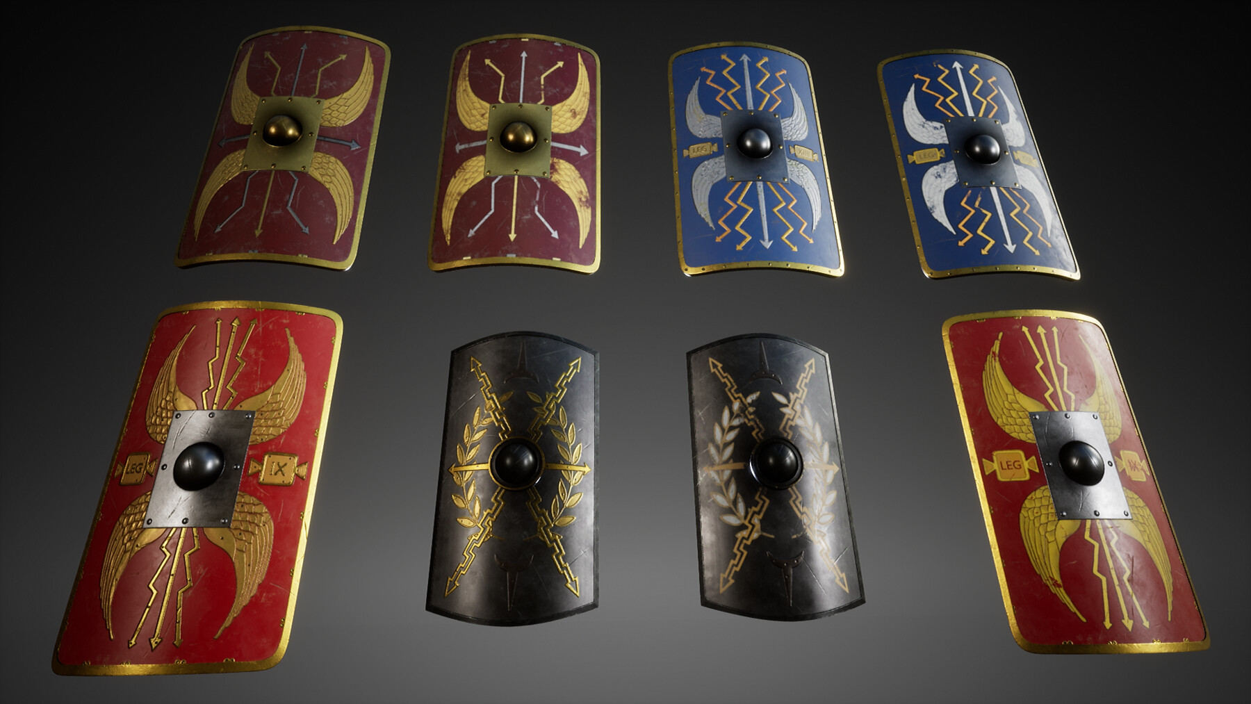 ArtStation - 35 HIGH QUALITY Historical SHIELDS | Game Assets