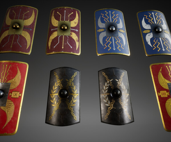 ArtStation - 35 HIGH QUALITY Historical SHIELDS | Game Assets
