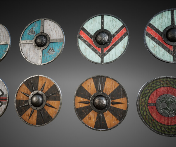 ArtStation - 35 HIGH QUALITY Historical SHIELDS | Game Assets