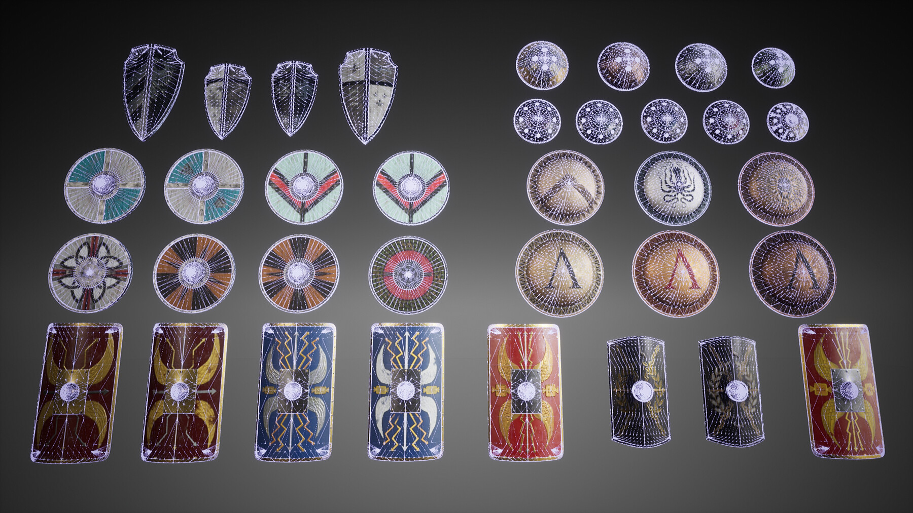 ArtStation - 35 HIGH QUALITY Historical SHIELDS | Game Assets