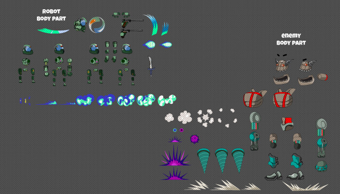 ArtStation - Robot vs enemy robot character sprite | Game Assets