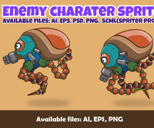ArtStation - Squid Robot Character sprite sheet | Game Assets
