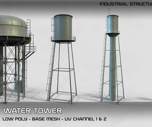 ArtStation - Industrial Structures- vol 2 – 20 Water Tower Structure ...
