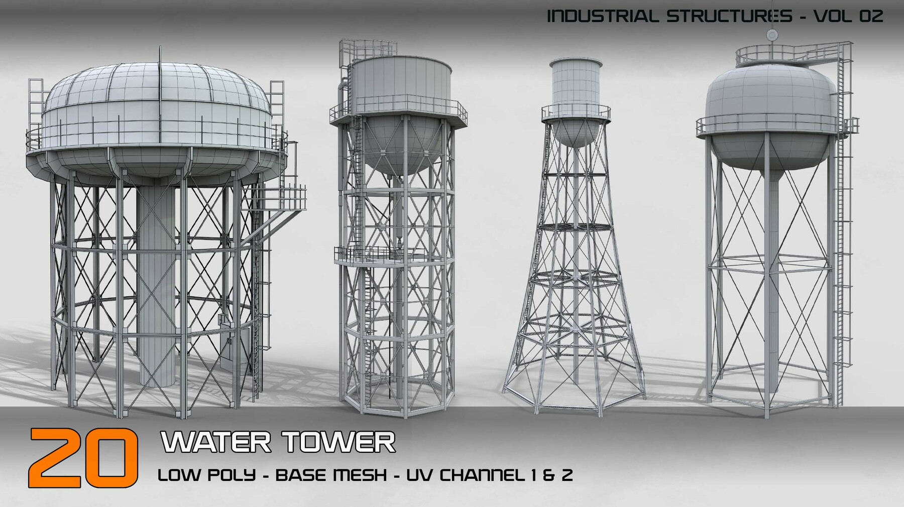 ArtStation - Industrial Structures- vol 2 – 20 Water Tower Structure ...