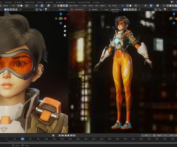 ArtStation - Tracer Character 3D model (*blend format) | Resources