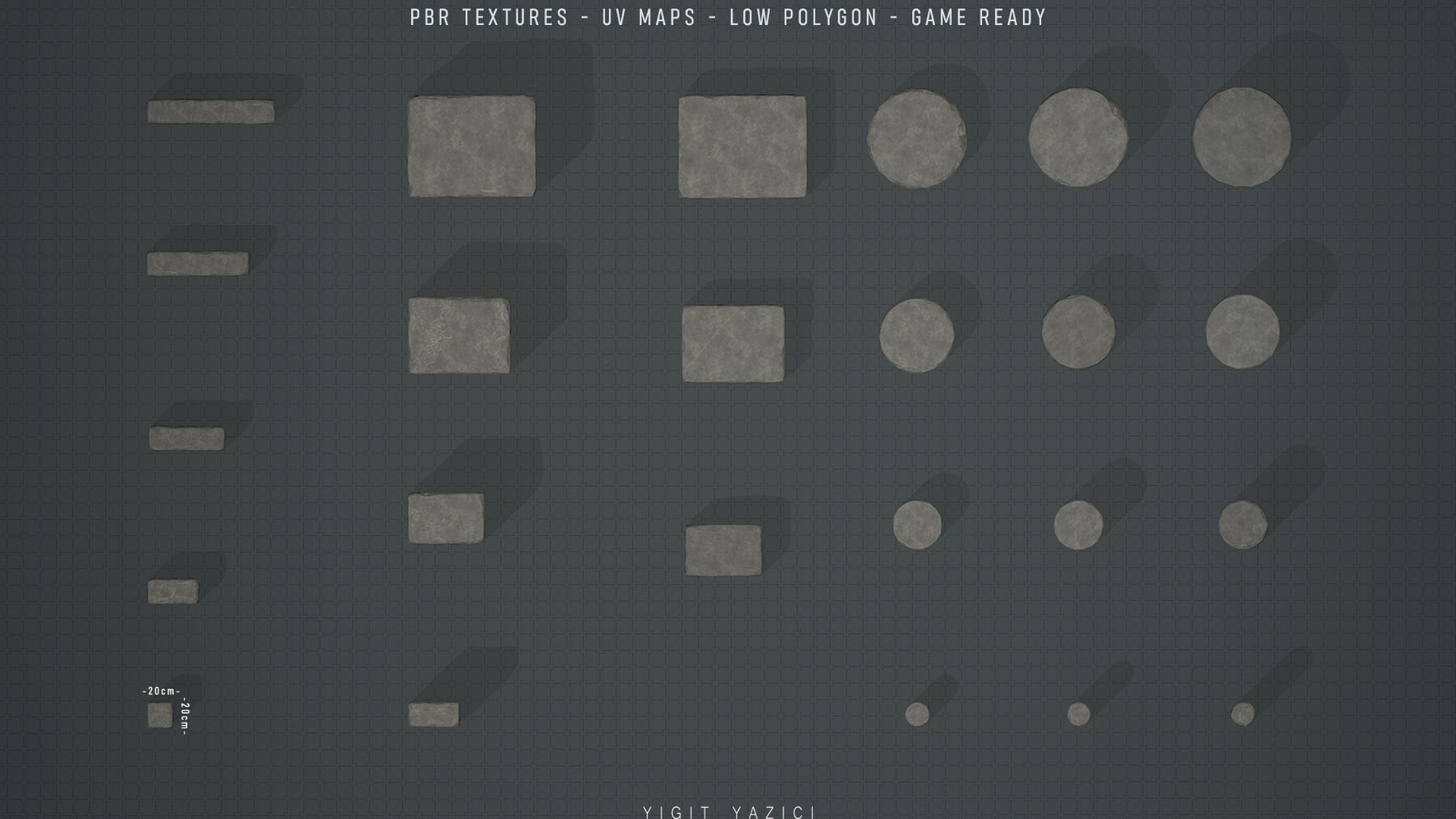 ArtStation - Stone Block Collection-Low Poly-3D Game Ready-PBR Free low ...