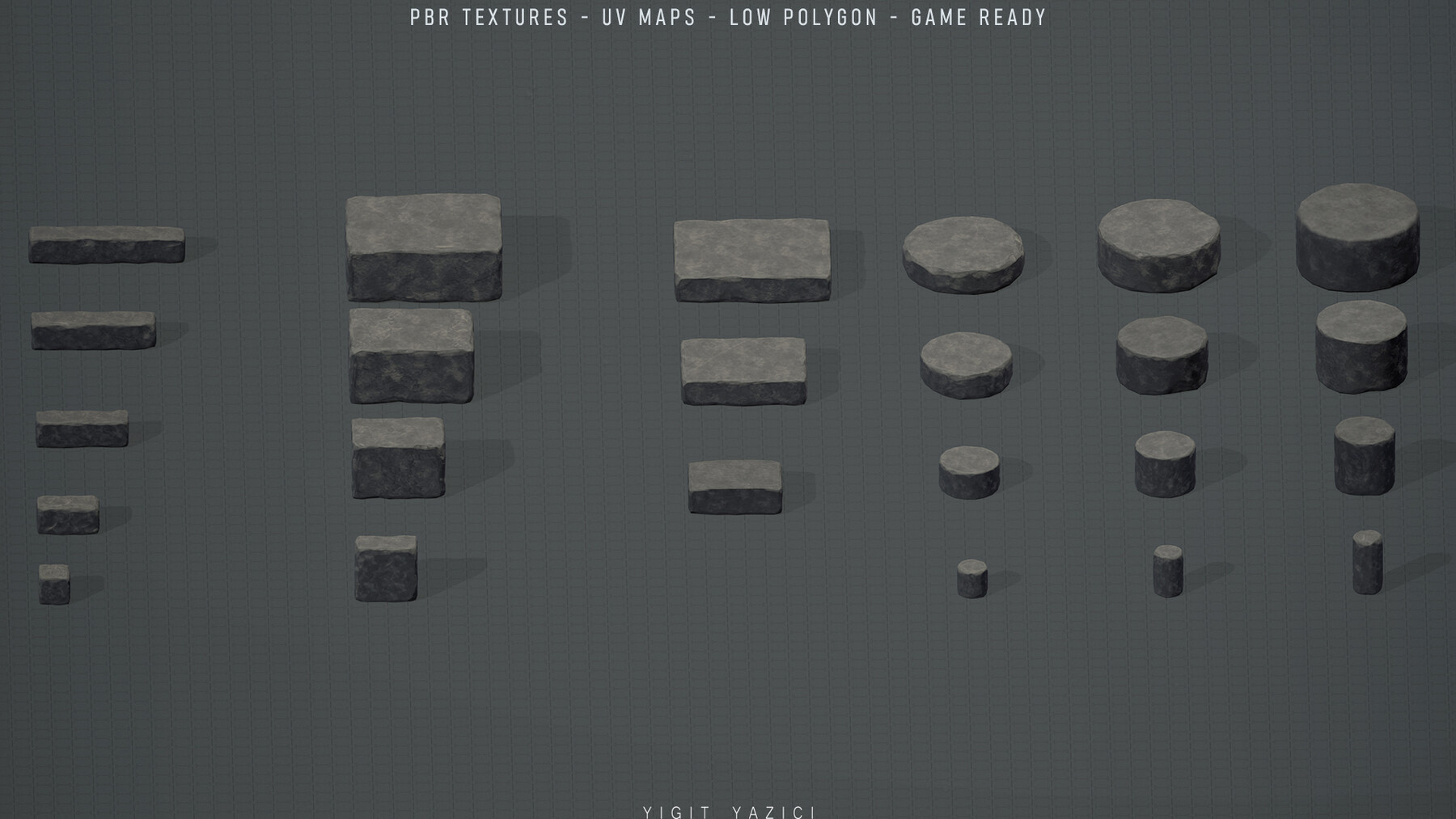 ArtStation - Stone Block Collection-Low Poly-3D Game Ready-PBR Free low ...