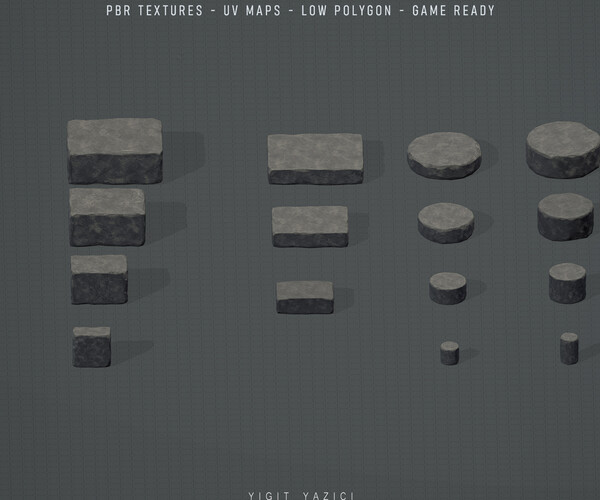 ArtStation - Stone Block Collection-Low Poly-3D Game Ready-PBR Free low ...