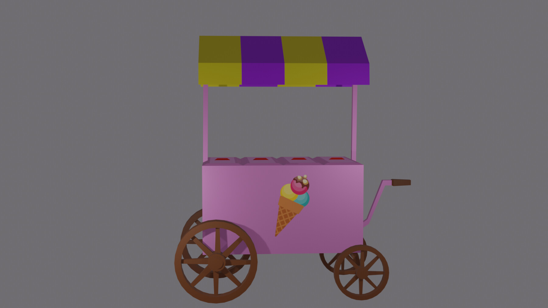 ArtStation - 3D Ice Cream Cart | Game Assets