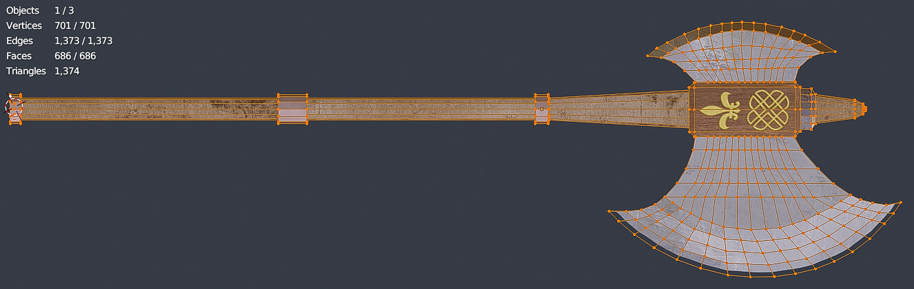 ArtStation - Low Poly Axe 2K Texture - GameReady LongAxe | Game Assets