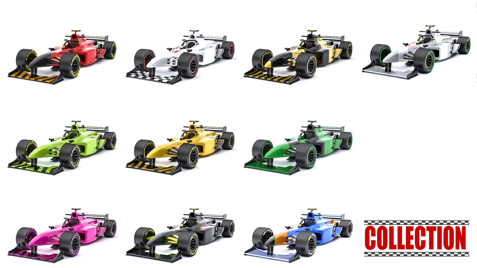 ArtStation - formula car collection 3D model | Game Assets