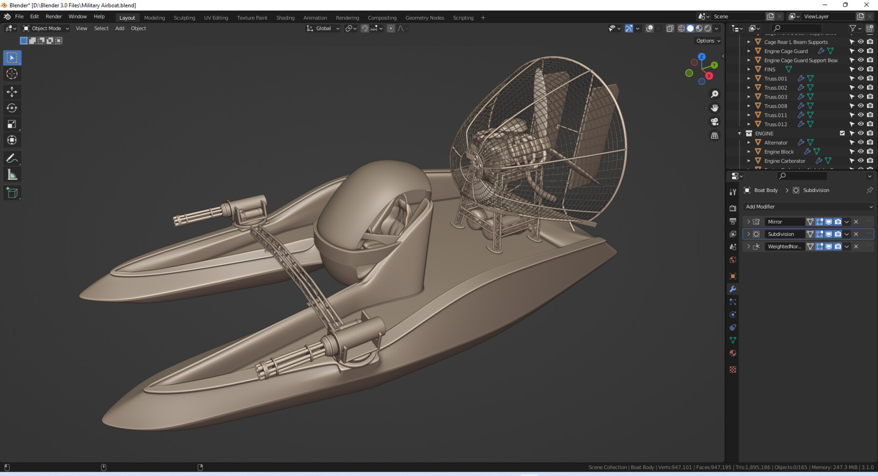 ArtStation - Futuristic Military Airboat | Resources
