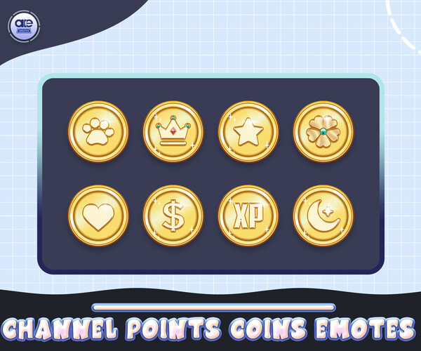 ArtStation - Channel Points Twitch Coins, Channel Points Icons Pack ...