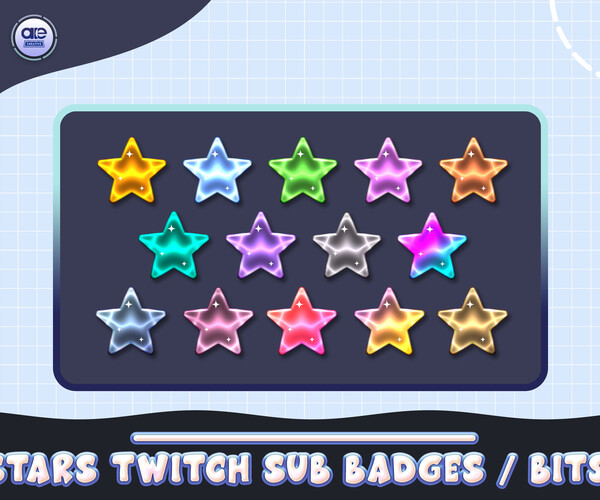 ArtStation - Twitch Sub Badges Stars, Twitch Sub Badges Aesthetic ...