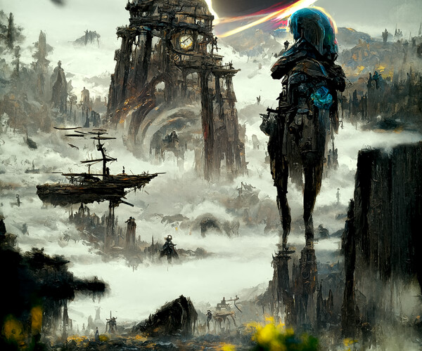 ArtStation - Standing and looking at the path of time | Artworks