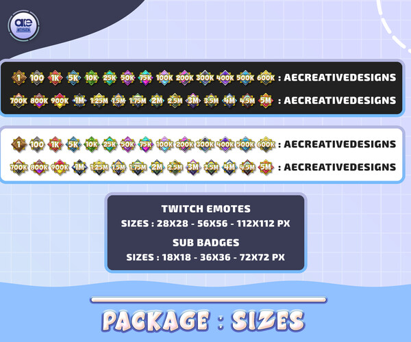 ArtStation - 28x Bits Badges For Twitch, Subscribe Badges, Cheer Badges ...