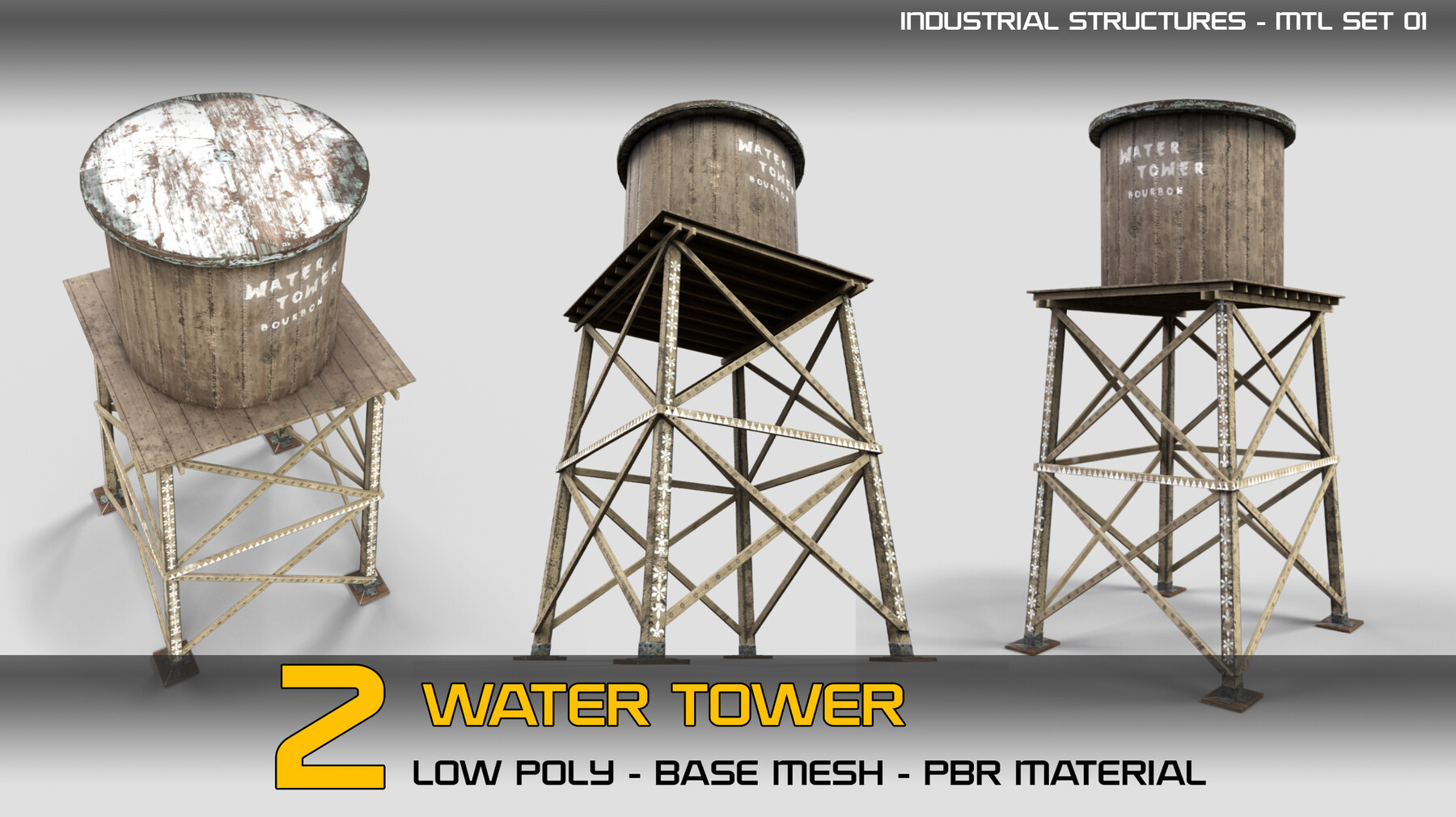 ArtStation - 2 Water Towers with PBR material | Game Assets