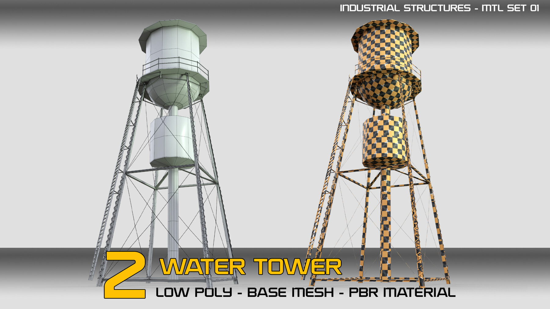 ArtStation - 2 Water Towers with PBR material | Game Assets