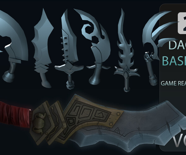 ArtStation - 20 DAGGER BASE MESH-VOL01 | Game Assets