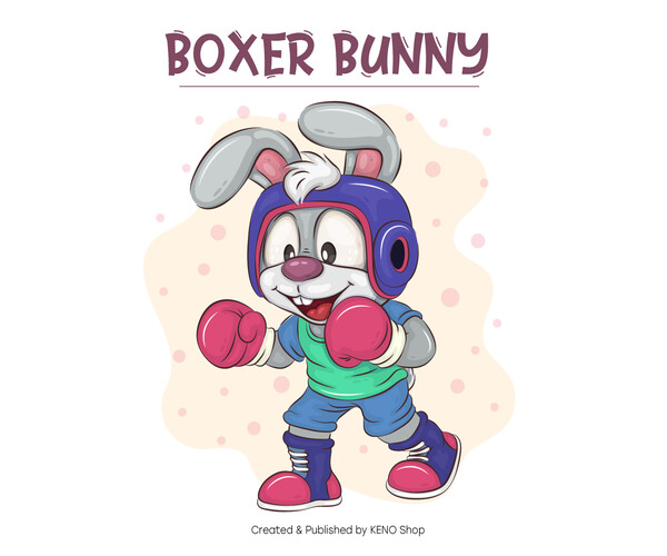 ArtStation - Cartoon Bunny Boxer. T-Shirt, PNG, SVG. | Artworks
