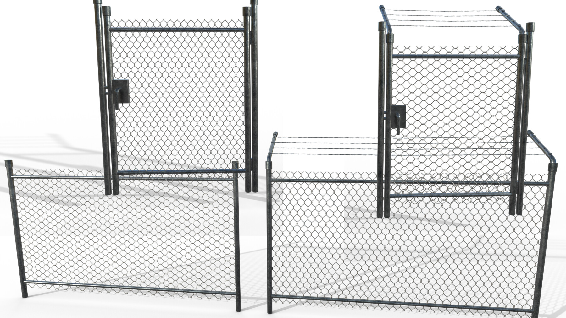 ArtStation - Netting Mesh Fence Kit Low Poly Low-poly 3D model | Resources