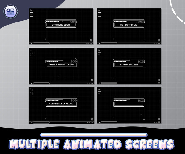 ArtStation - Animated Stream Package Overlay Black Pixels , Pixel Stream Pack, Pixel Animated ...