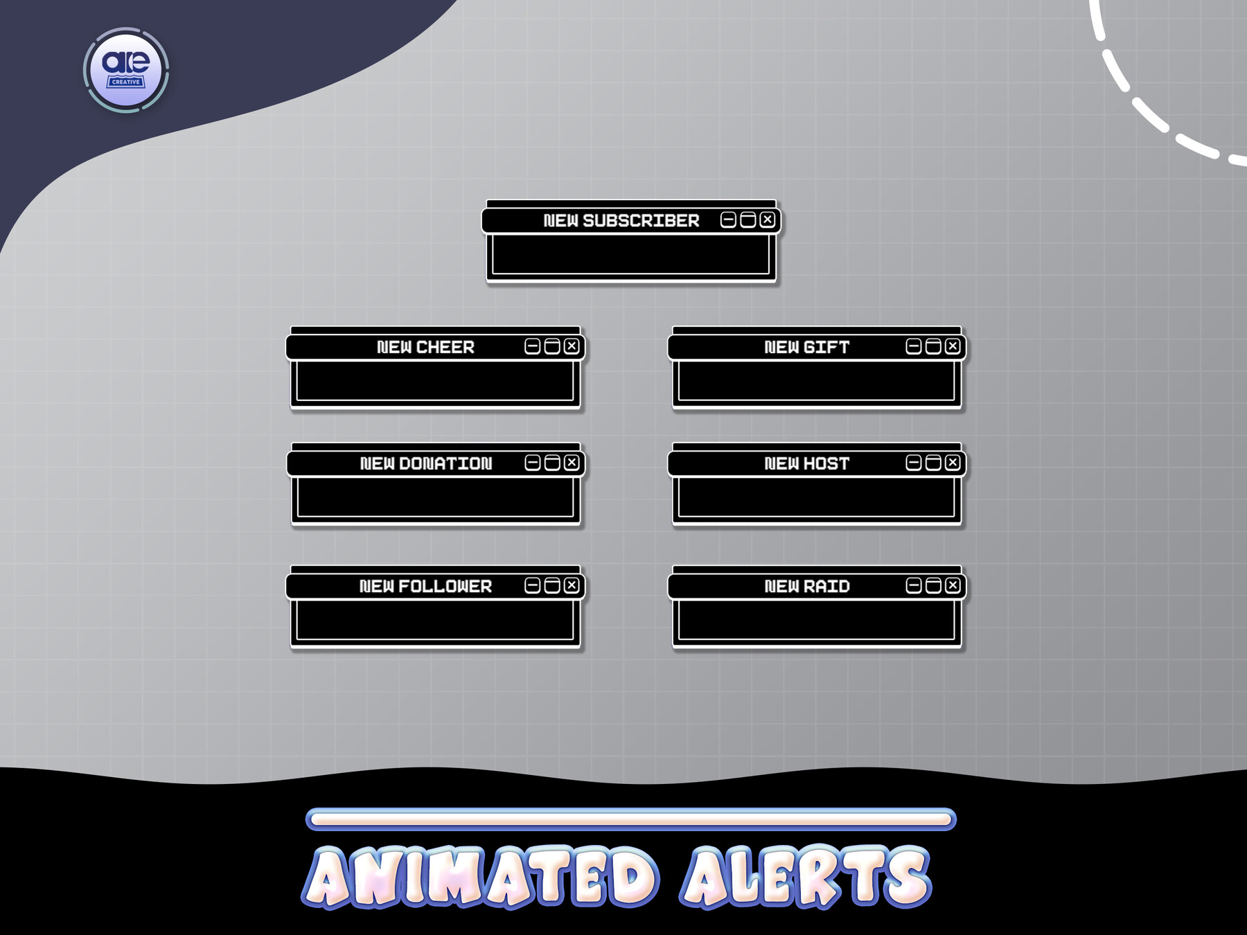 ArtStation - Animated Stream Package Overlay Black Pixels , Pixel ...