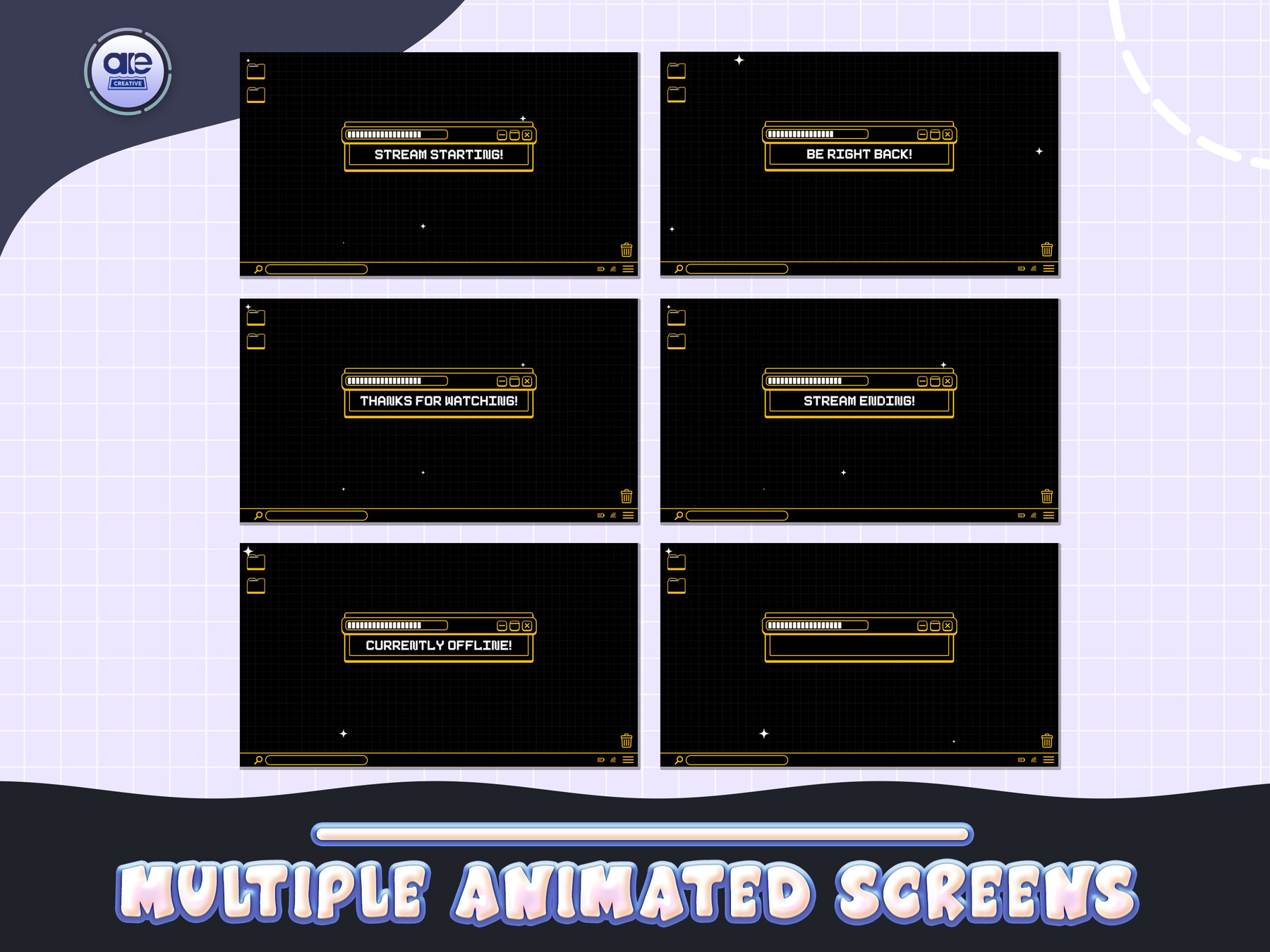 ArtStation - Animated Stream Package Overlay Yellow and Black, Stream ...