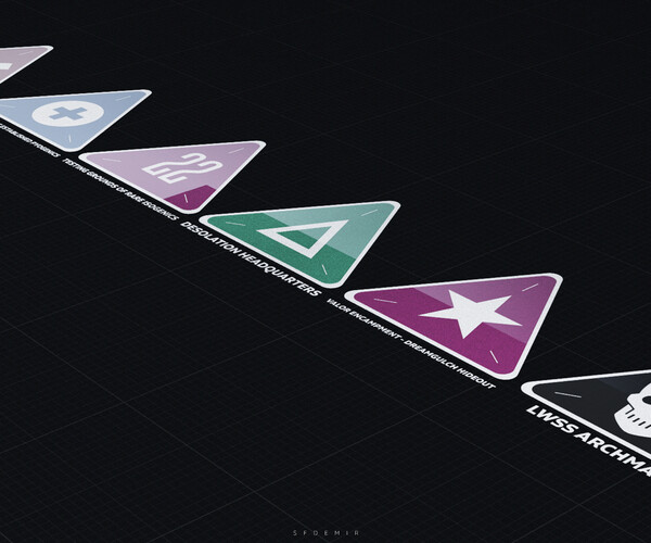 ArtStation - Sci-Fi Oxygen Triangle Decal Collection | Game Assets