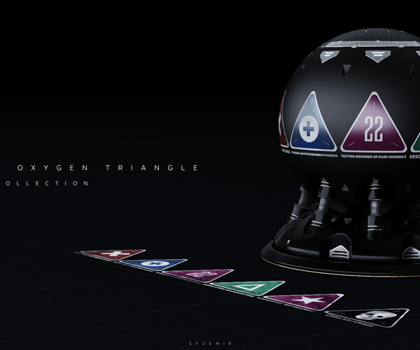 ArtStation - Sci-Fi Oxygen Triangle Decal Collection | Game Assets