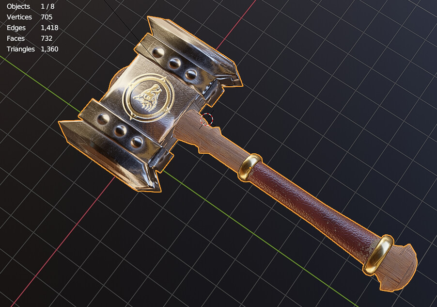 ArtStation - Low Poly War Hammer 2K Texture - GameReady DoomHammer ...