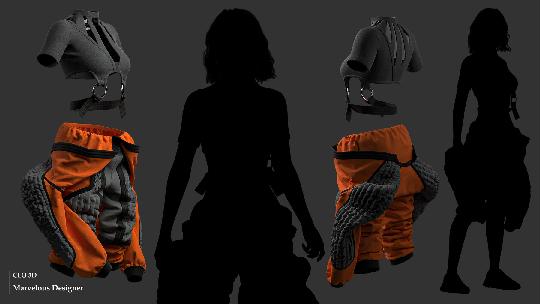 ArtStation - Female overalls outfit / Marvelous Designer/Clo3D project ...