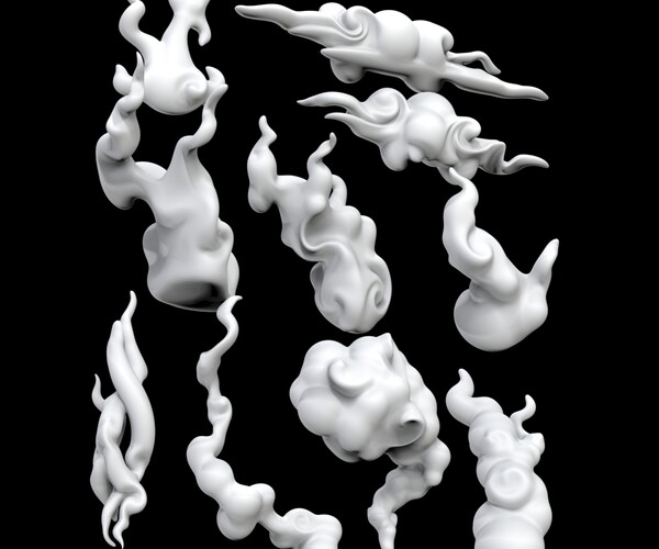 ArtStation - smoke / mist / clouds stylized pack1 IMM brush and .obj ...