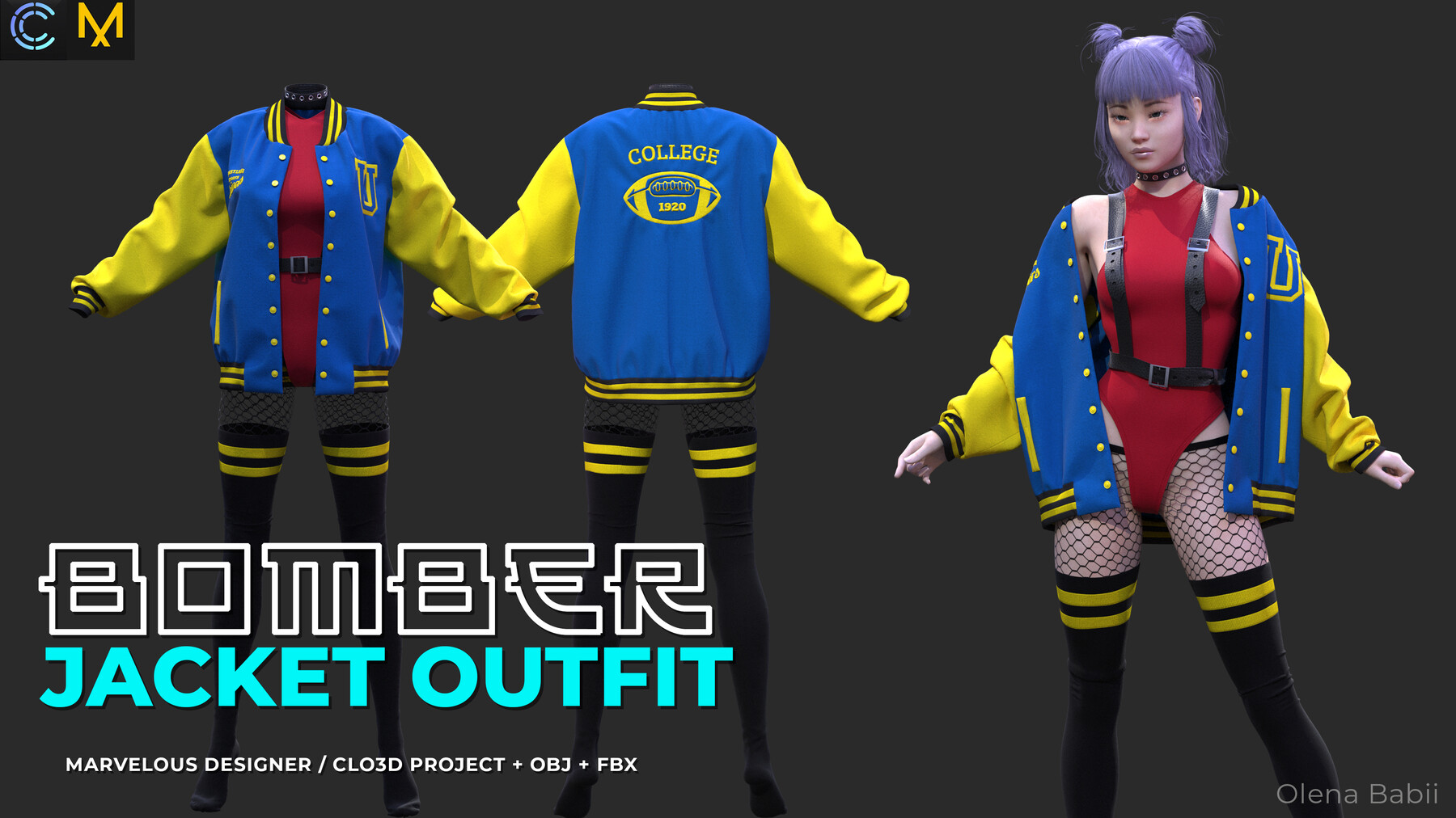 ArtStation - Bomber Jacket woman outfit | Game Assets