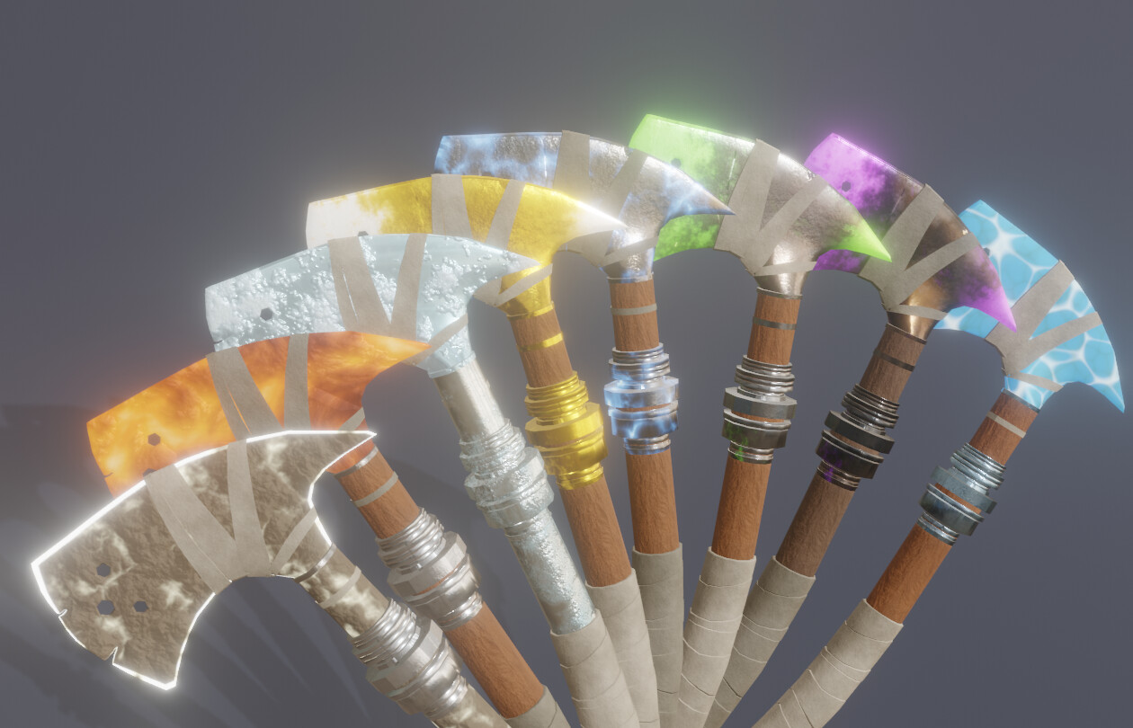 ArtStation - 8 elemental axes collection | Game Assets