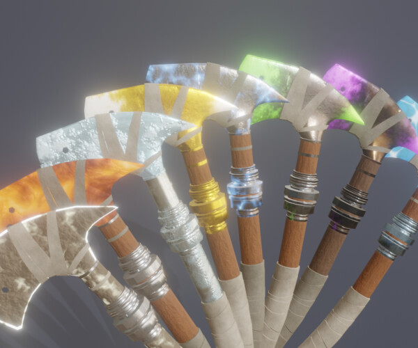 ArtStation - 8 elemental axes collection | Game Assets