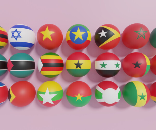 ArtStation - Flag of Ball Collection 10 3d Model | Resources