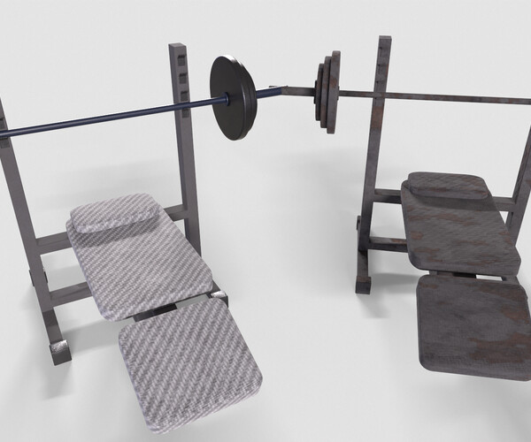 ArtStation - Bench Press Rusty and Normal | Game Assets