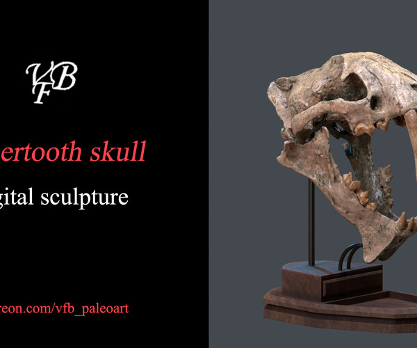 ArtStation - Sabretooth skull - Statue for 3D printing | Resources