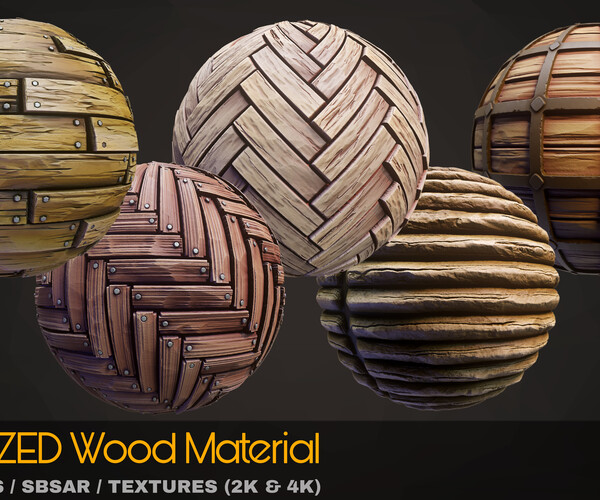 ArtStation - 5 Stylized Wood Material | Game Assets