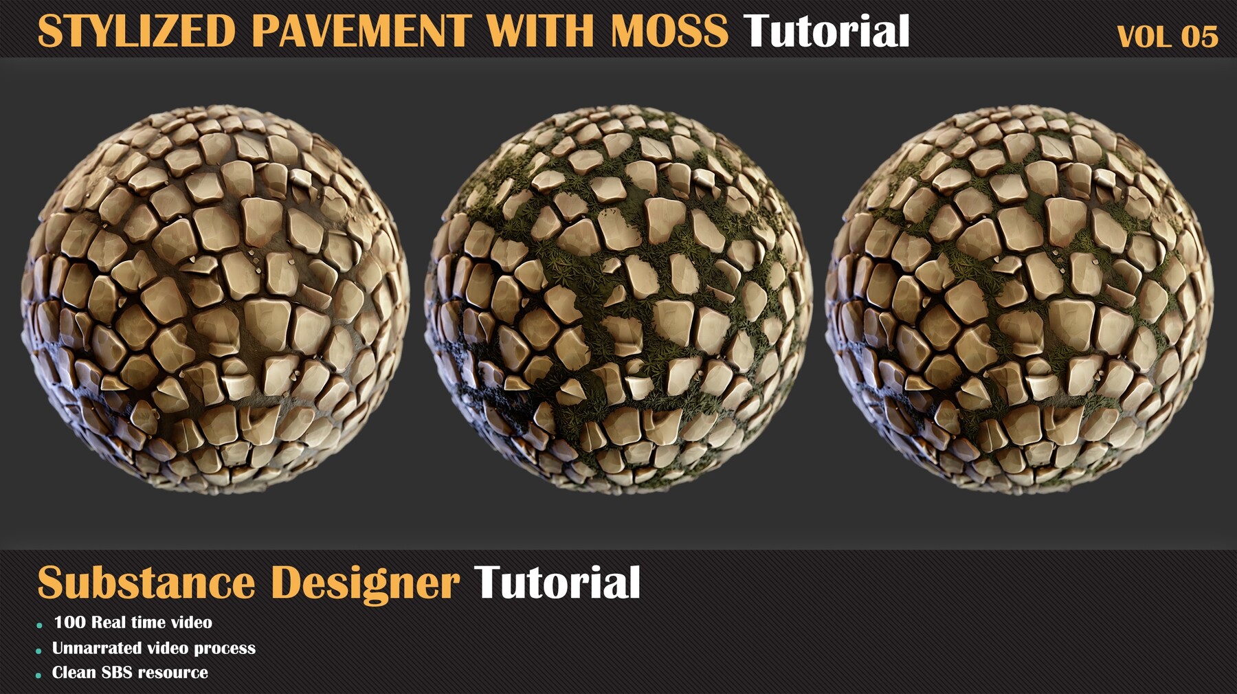 ArtStation - STYLIZED PAVEMENT WITH MOSS Tutorial - VOL 05 | Tutorials