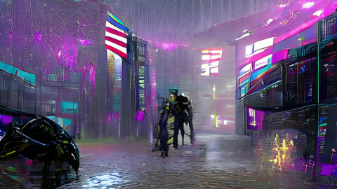 ArtStation - Cyberpunk City Rain | Artworks