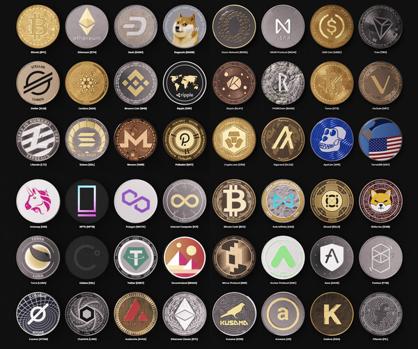 ArtStation - Collection of 48 Cryptocurrency Coins | Resources