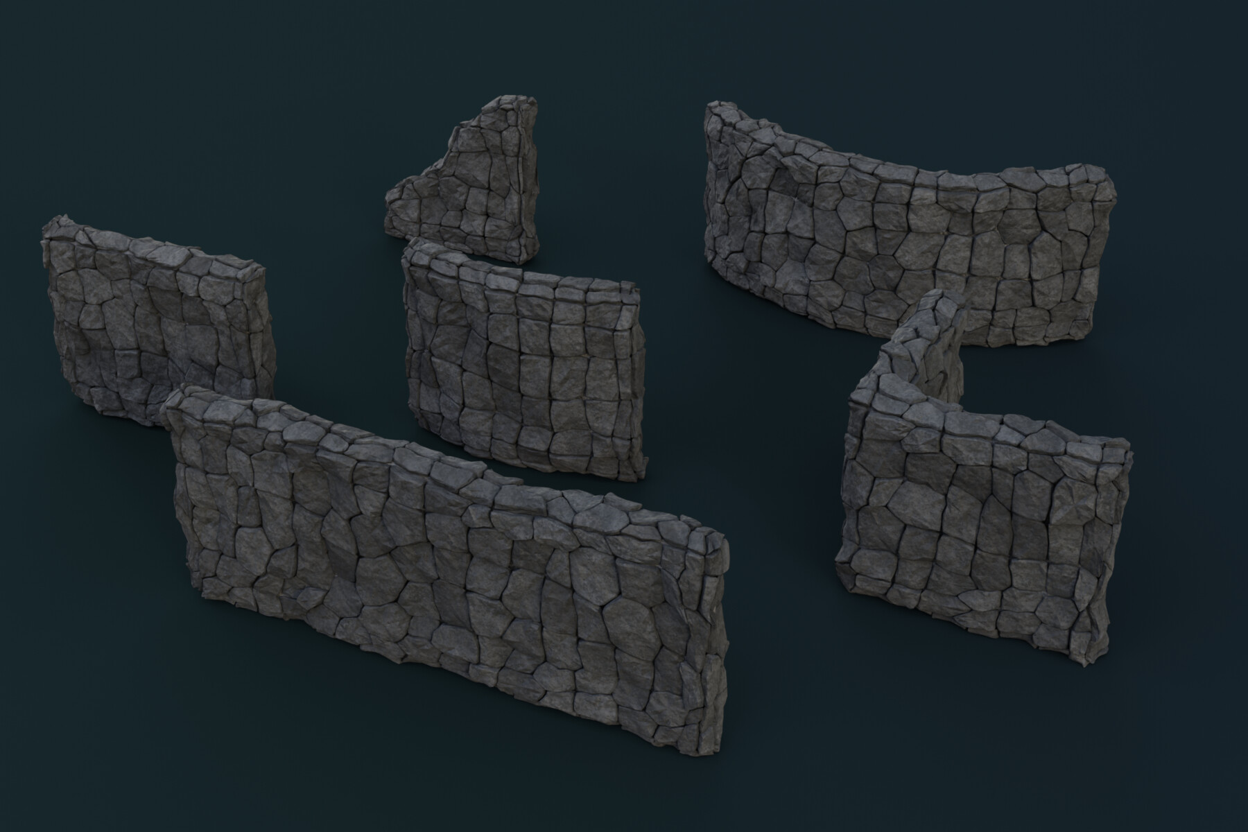 ArtStation - Stone Wall Building Set | Game Assets