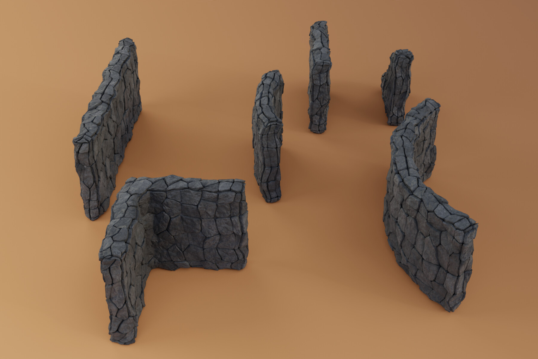 ArtStation - Stone Wall Building Set | Game Assets