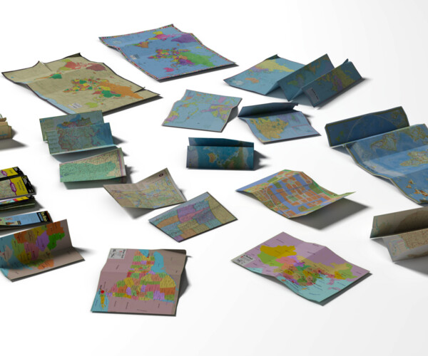 ArtStation - Folded Map | Game Assets