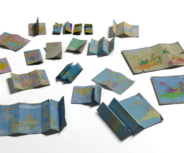 ArtStation - Folded Map | Game Assets